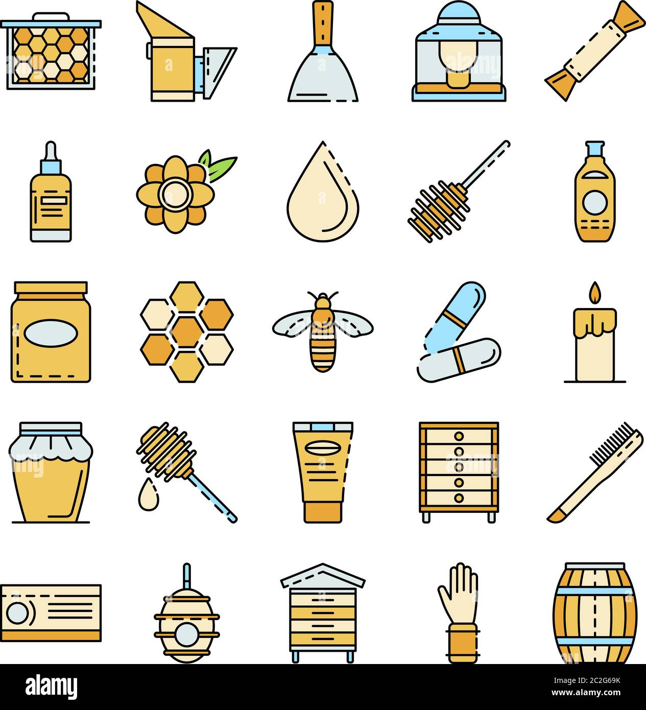 Apiculture icon set line color vector Stock Vector Image & Art - Alamy