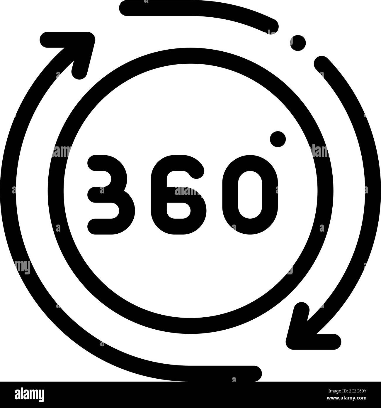 360 degree view icon vector outline illustration Stock Vector Image ...