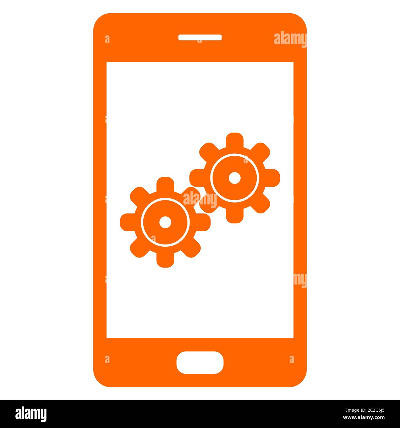 Illustration orange gears icon Cut Out Stock Images & Pictures - Alamy