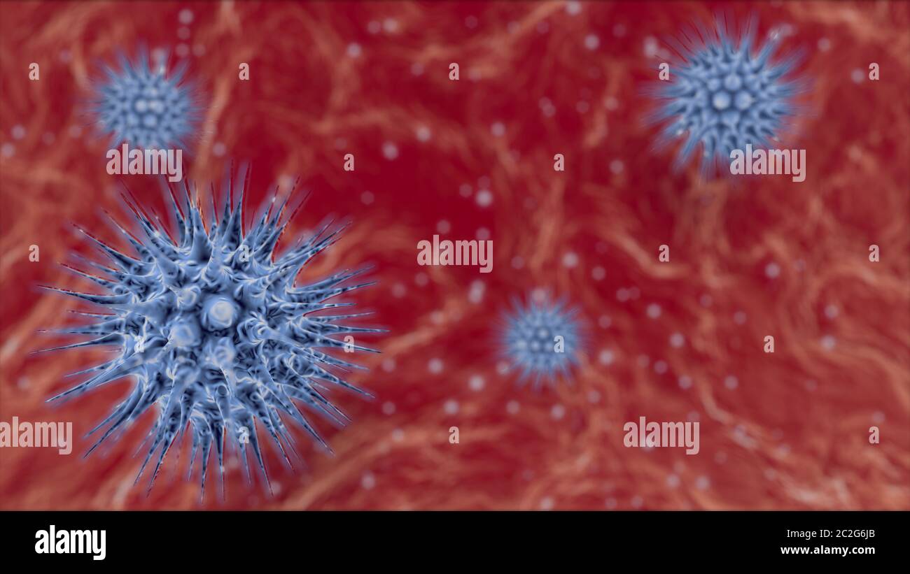 Coronavirus SARS-CoV-2 Wuhan. Viruses under microscope.nCoV respiratory ...