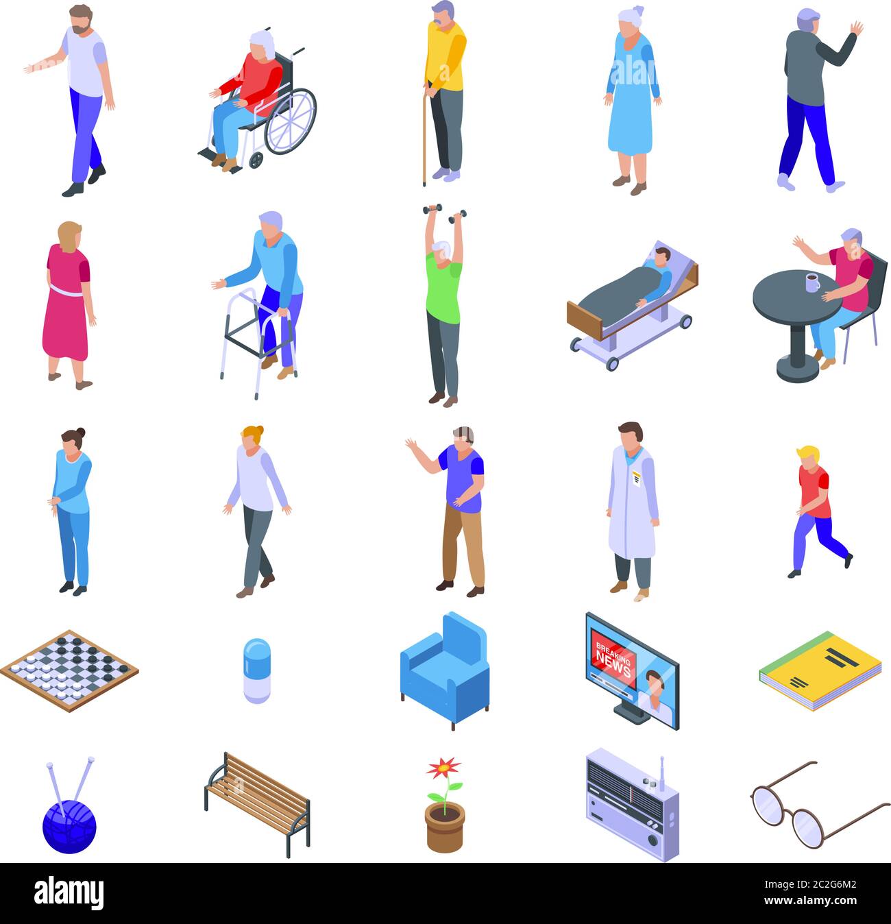 Care giver home Stock Vector Images - Alamy