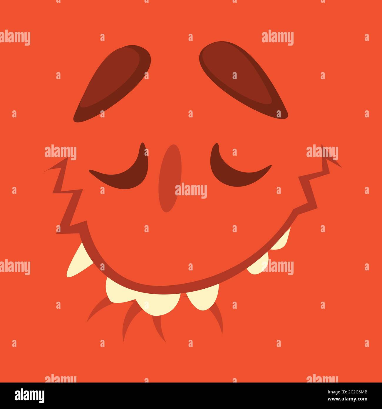 Calm and reaxed cartoon monster illustration Stock Vector Image & Art ...