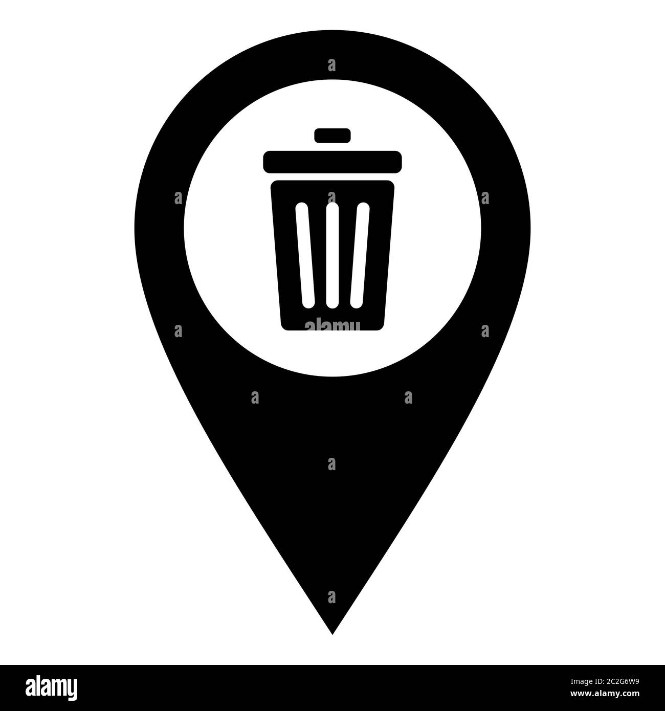 Waste bin and location pin Stock Photo - Alamy