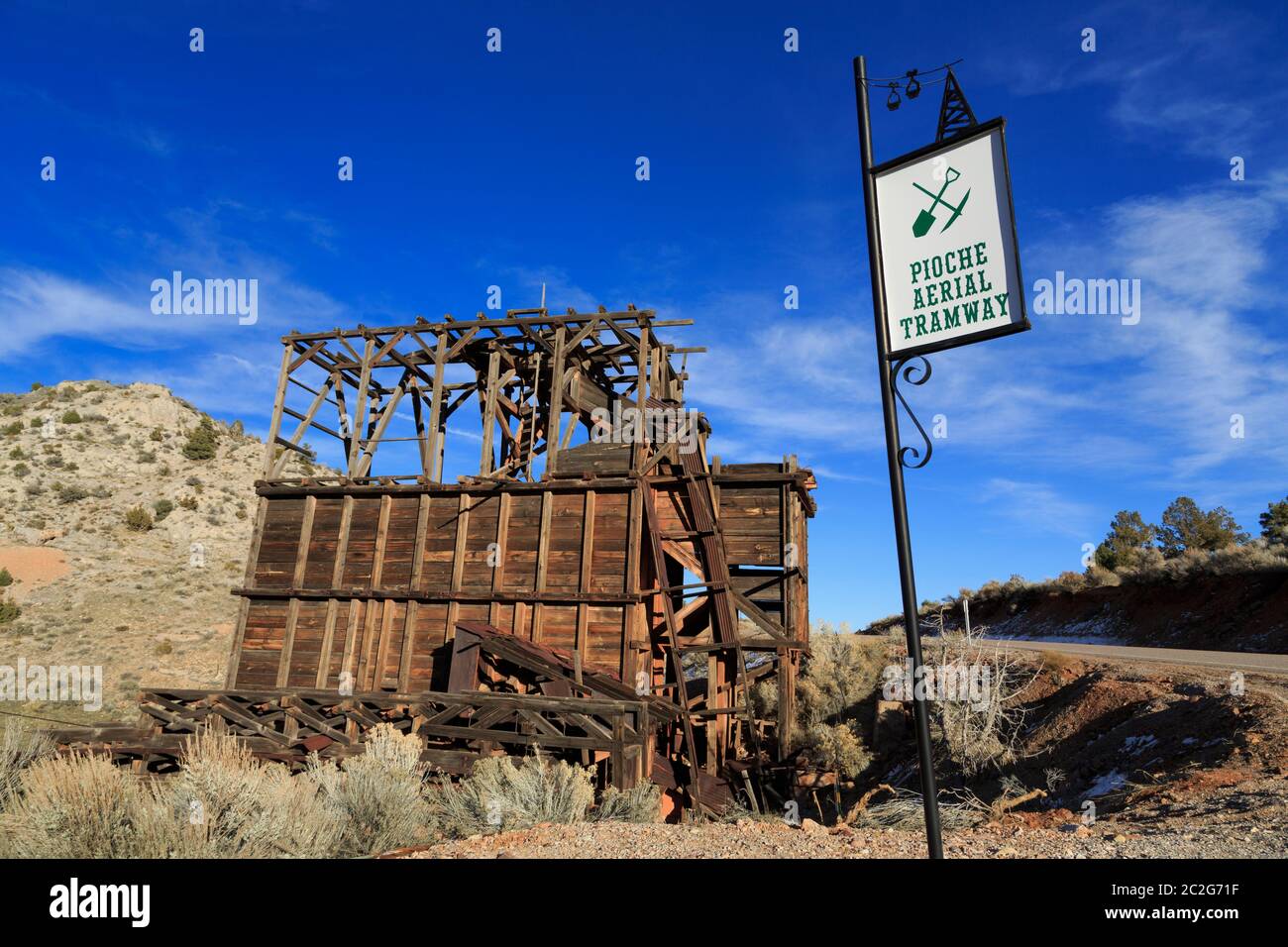 Aerial Tramway, Pioche, Nevada, USA Stock Photo - Alamy