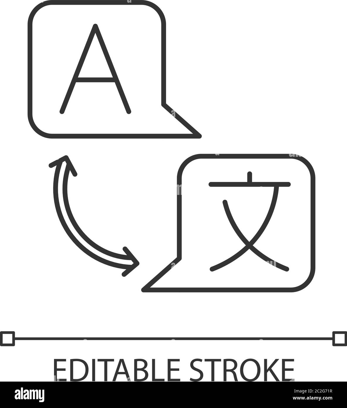 Language translation pixel perfect linear icon Stock Vector Image & Art ...