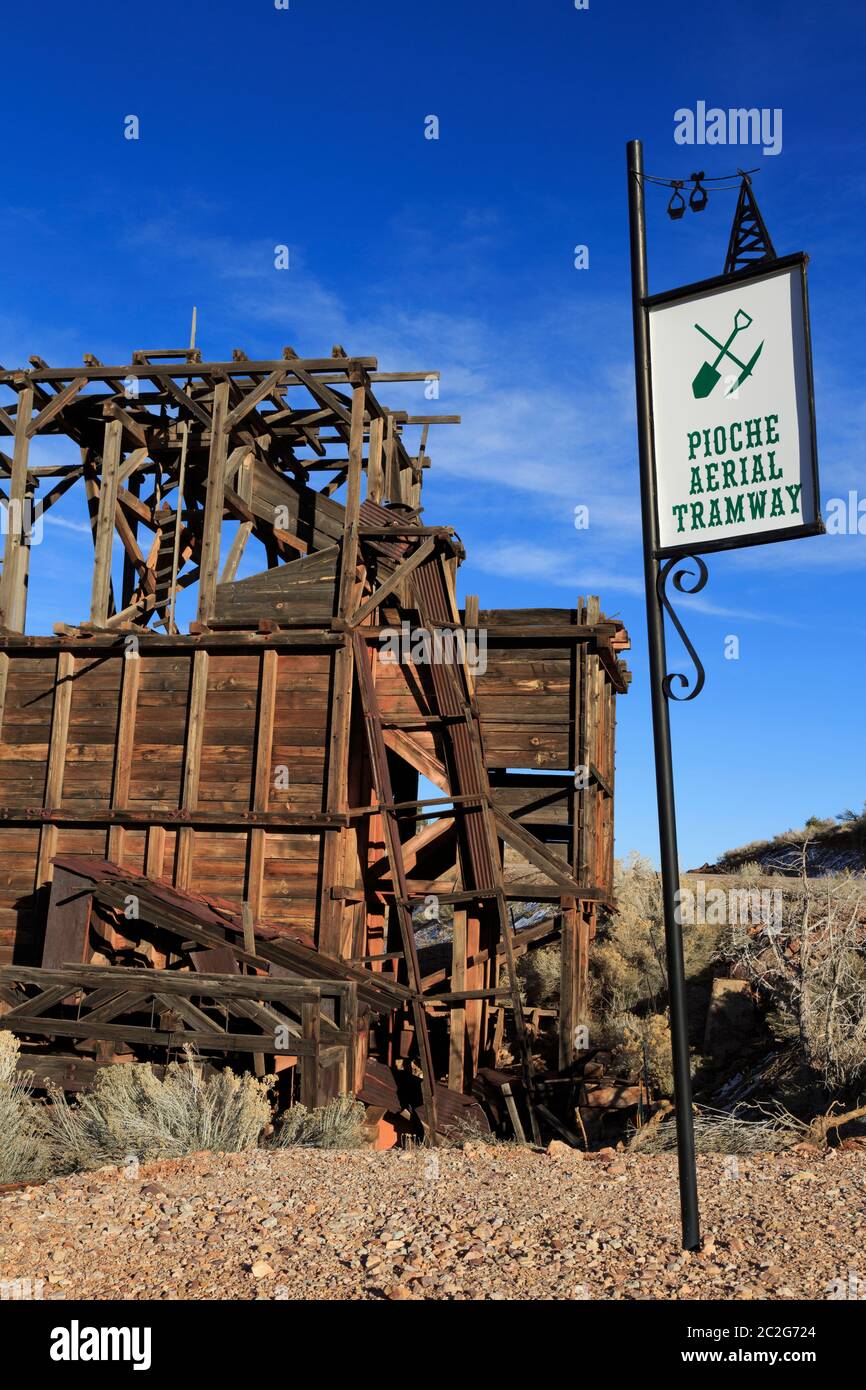 Aerial Tramway, Pioche, Nevada, USA Stock Photo - Alamy