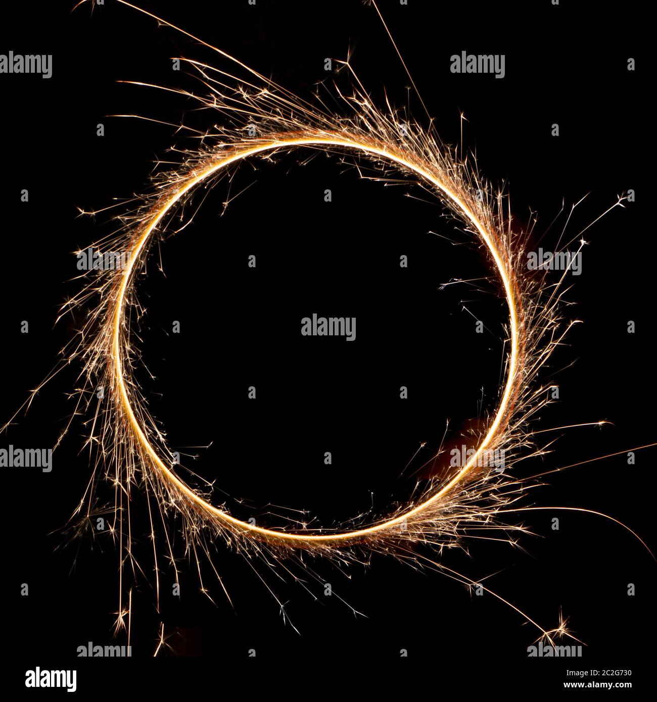 beautiful sparkler in a circle on a black background Stock Photo - Alamy