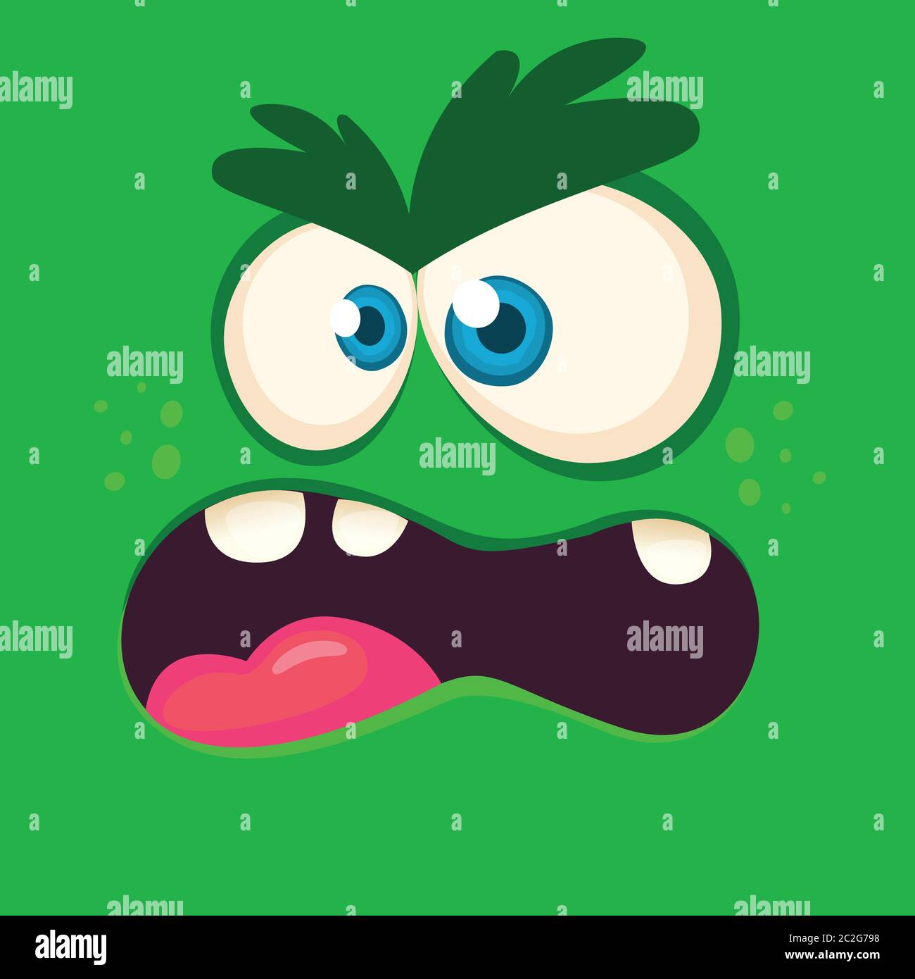 Cool cartoon monster face. Halloween vector illustration Stock Vector ...