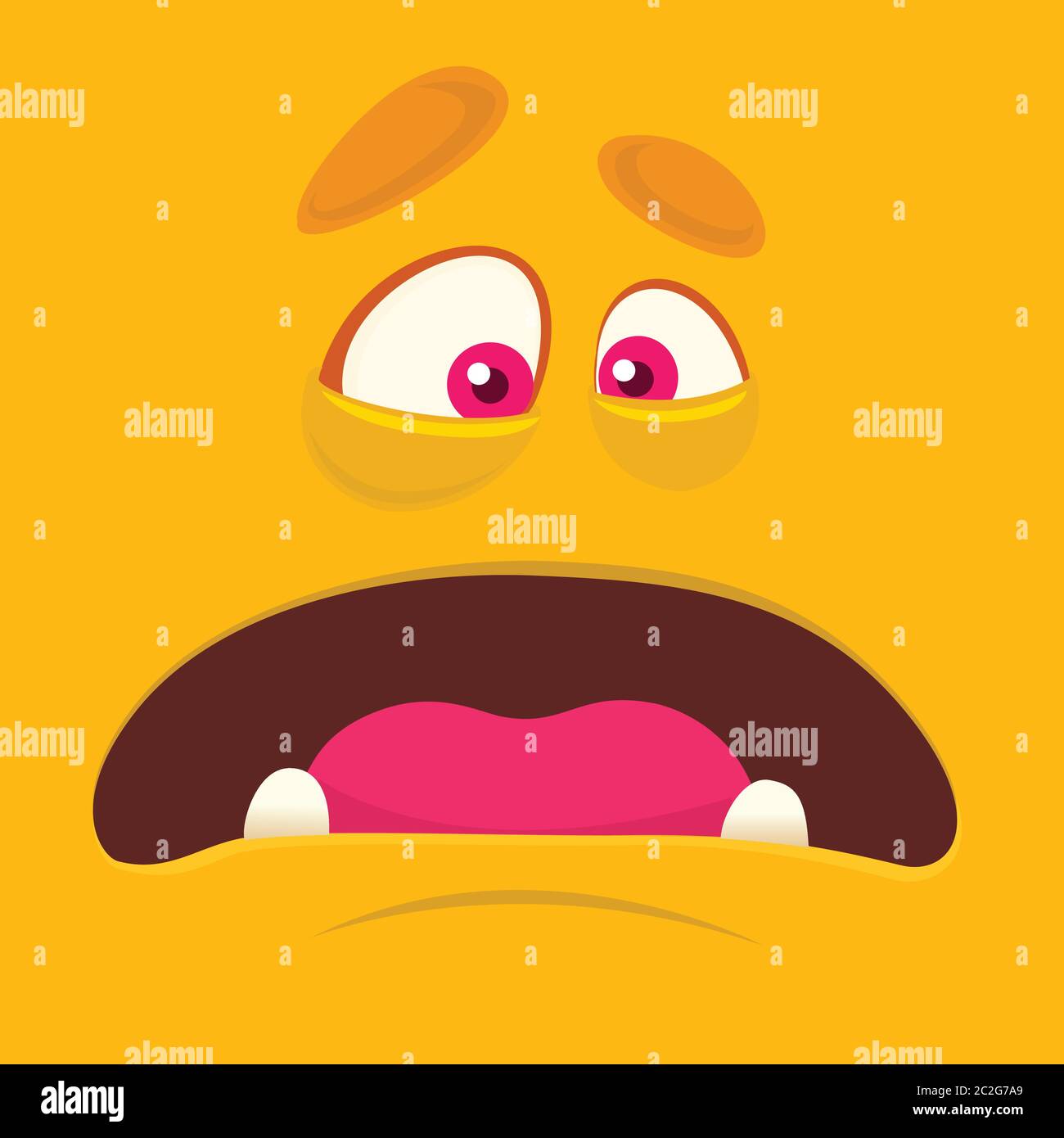 Carton surprised shocked monster face. Halloween vector illustration ...