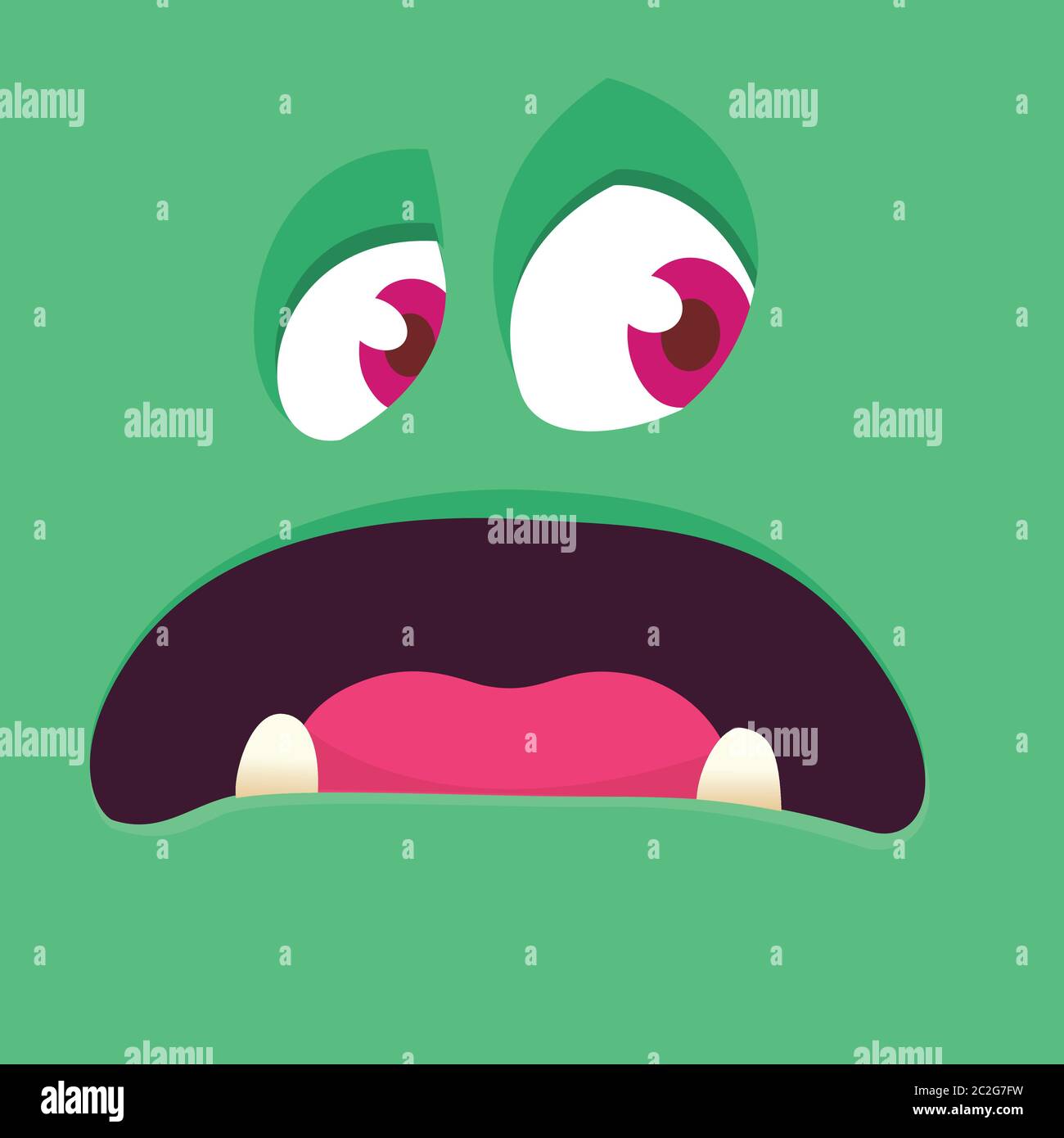 Carton surprised monster face. Halloween vector illustration Stock ...