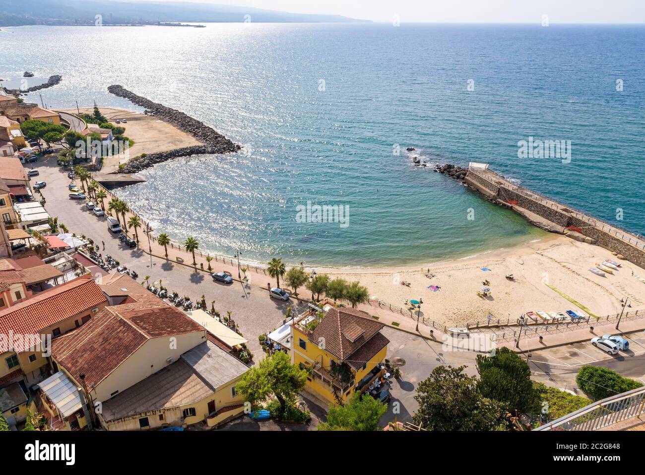 Aerial view of beach in Pizzo town, Calabria, Italy Stock Photo - Alamy