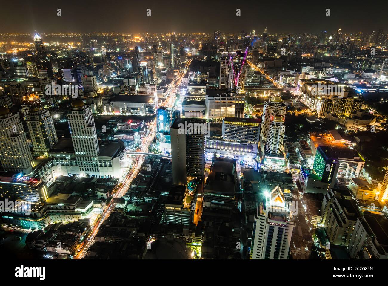 High view night scene of Bangkok, Thailand Stock Photo - Alamy