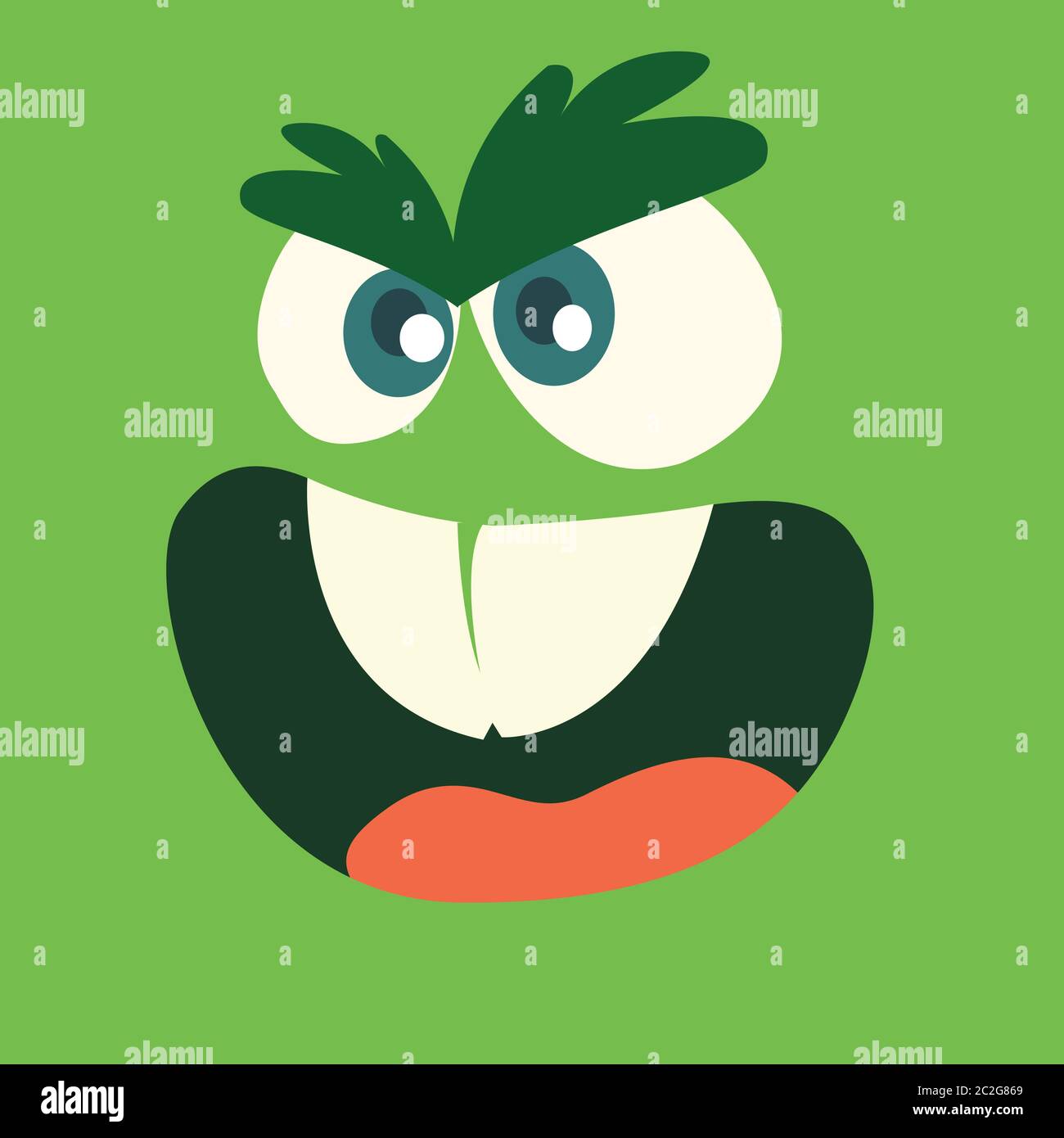 Cartoon monster face. Vector Halloween monster avatar Stock Vector ...