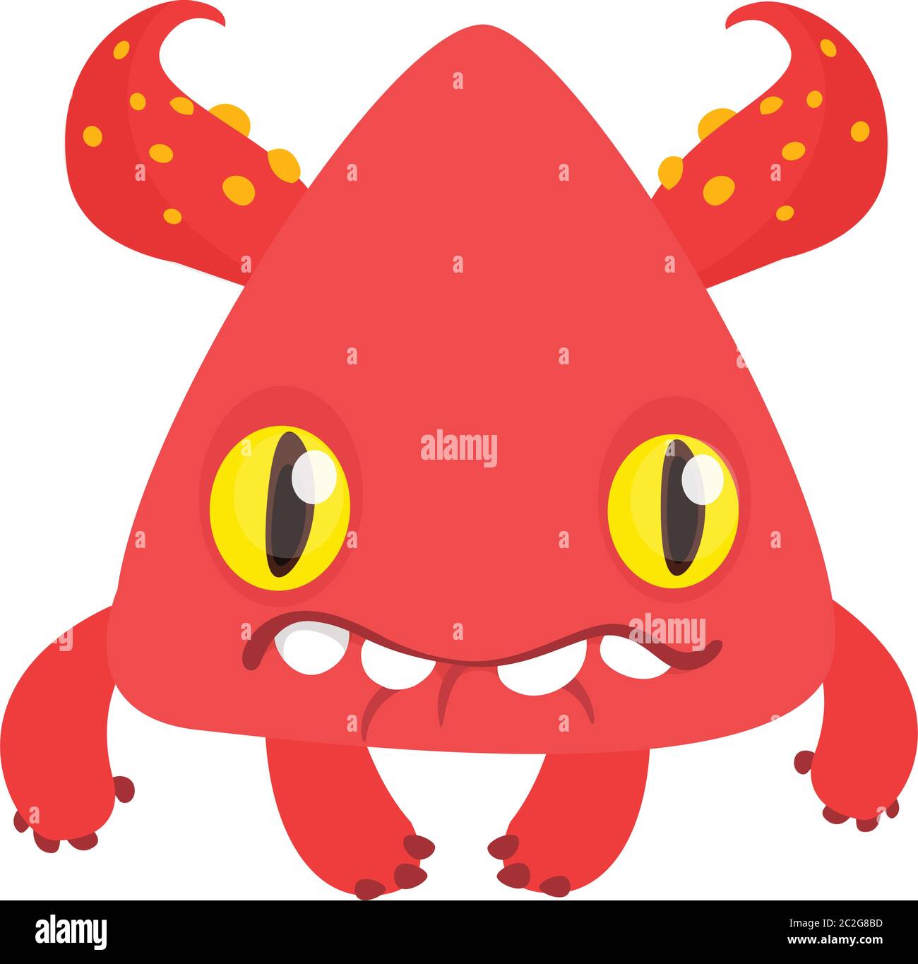 Funny and cute cartoon monster design. Vector Halloween illustration ...