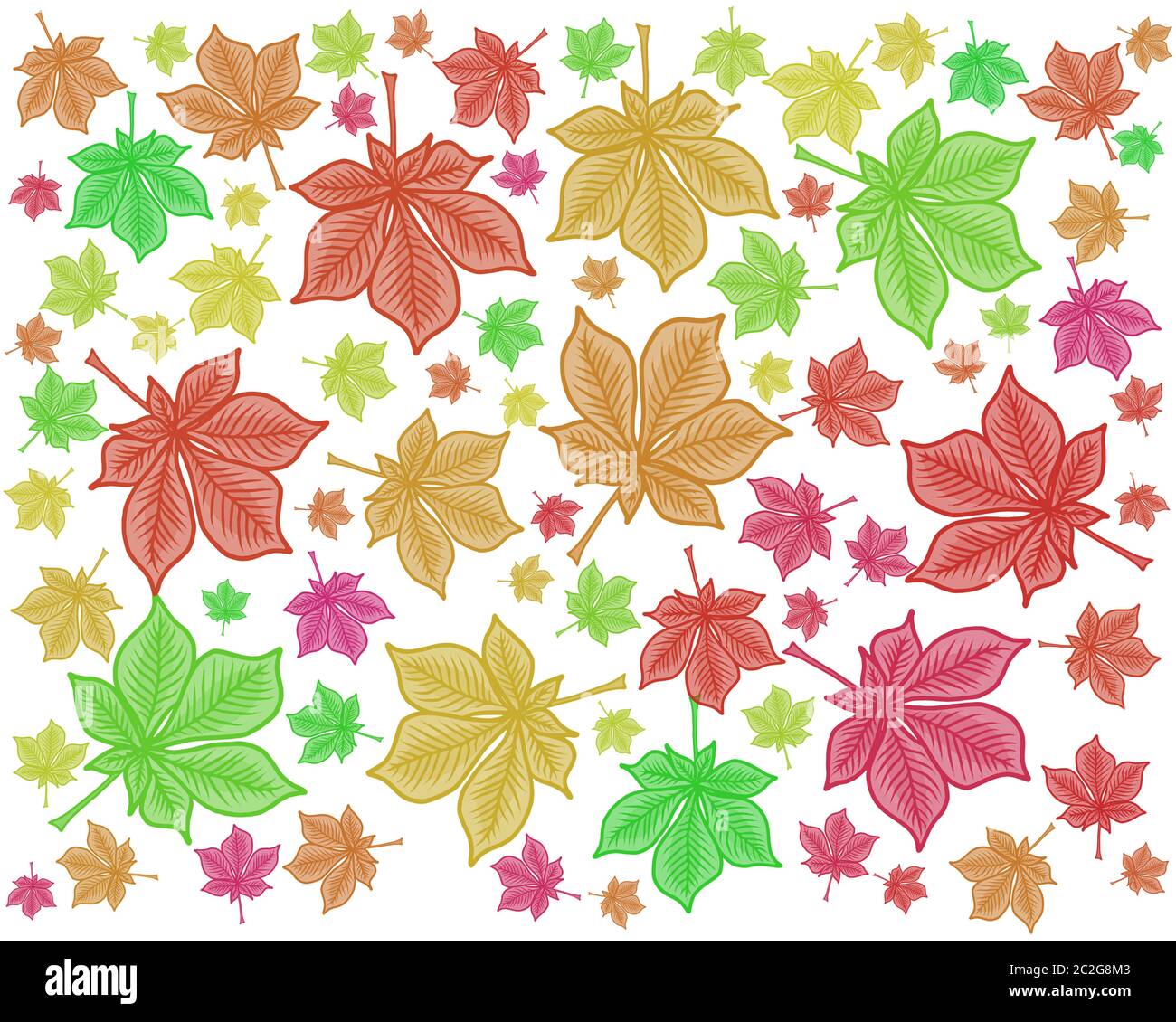 bright colorful modern chestnut leaf repeating pattern design Stock ...