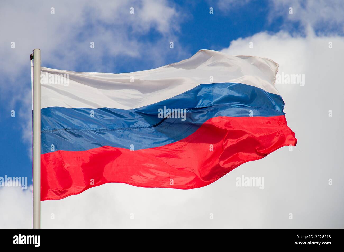 Russia flag waving hi-res stock photography and images - Alamy