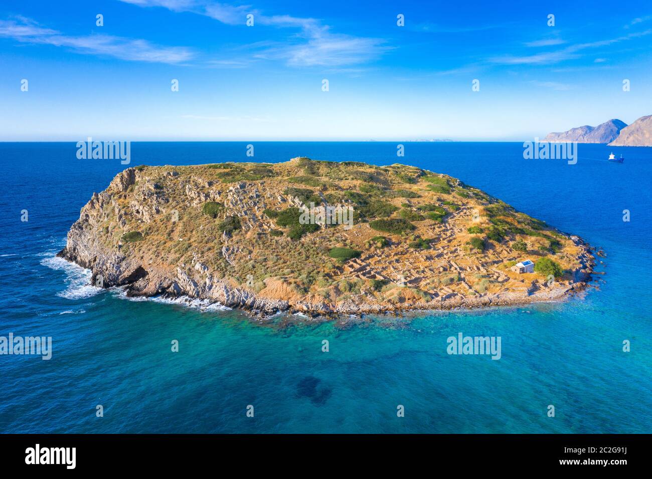 Small traditional fishing village of Mochlos, Crete, Greece Stock Photo ...