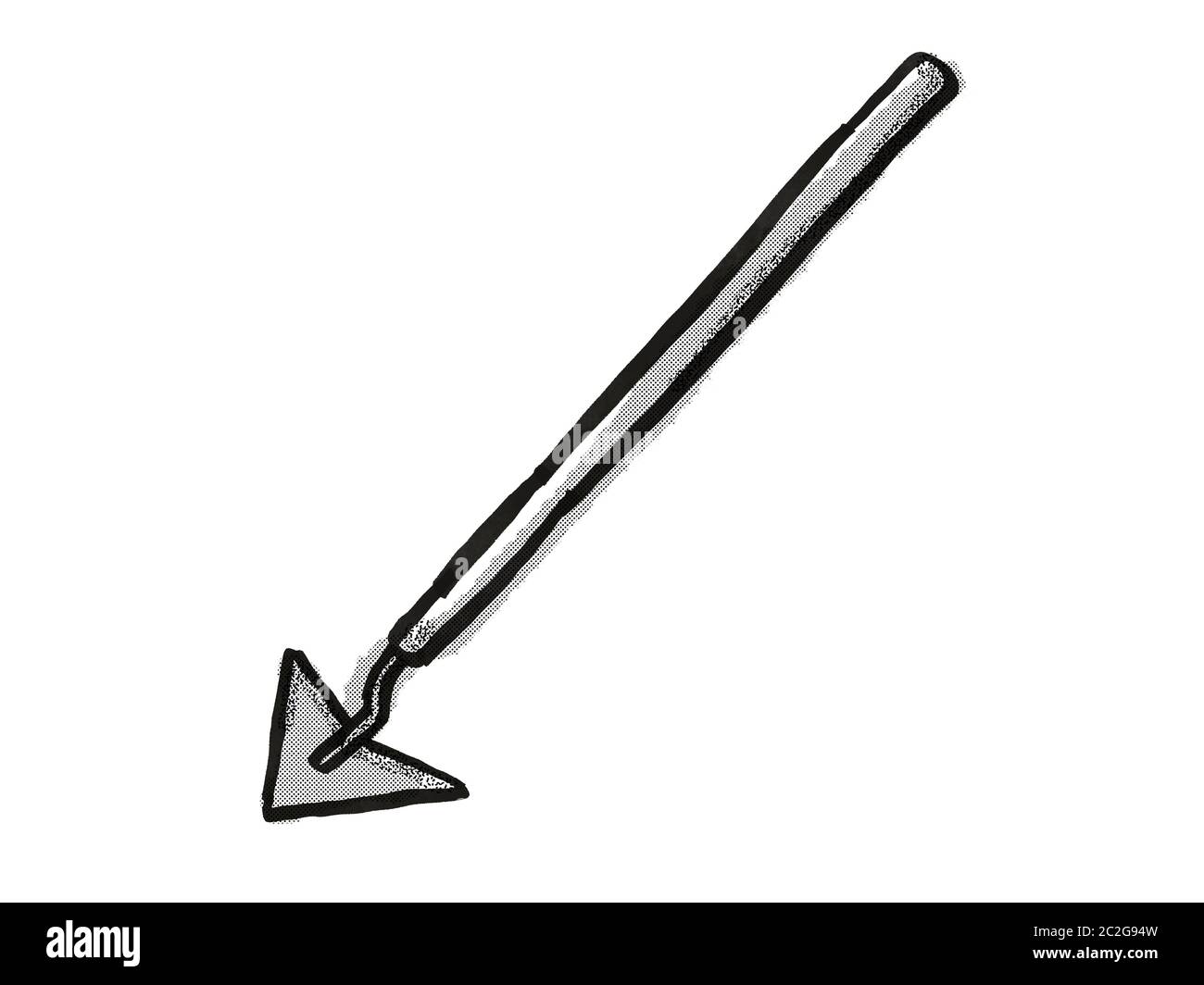 Retro cartoon style drawing of a leaf winged weeder , a garden or ...