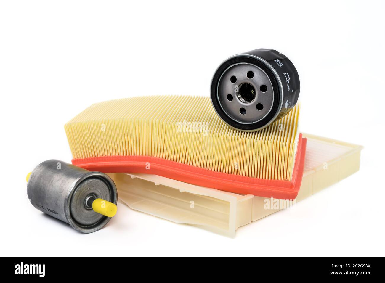Spare parts for car. Oil filter, air filter, fuel filter and cabin ...
