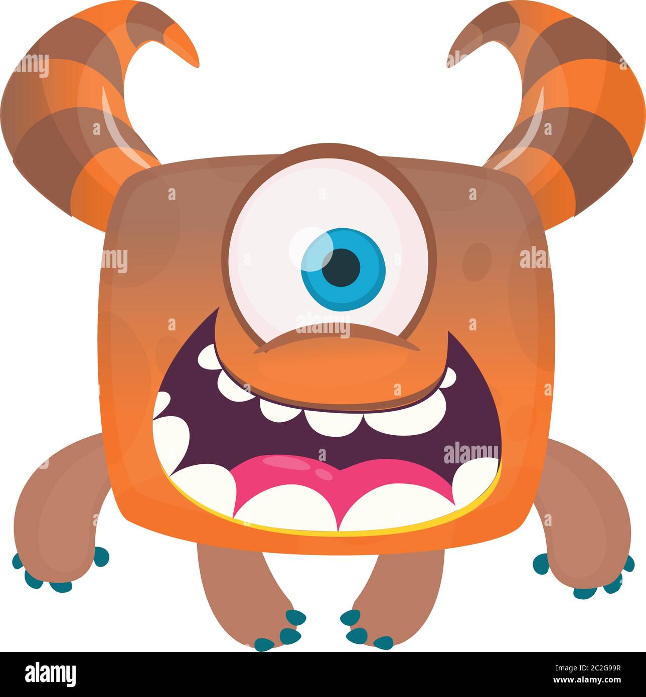 Funny cyclops monster illustration. Vector design for Halloween Stock ...