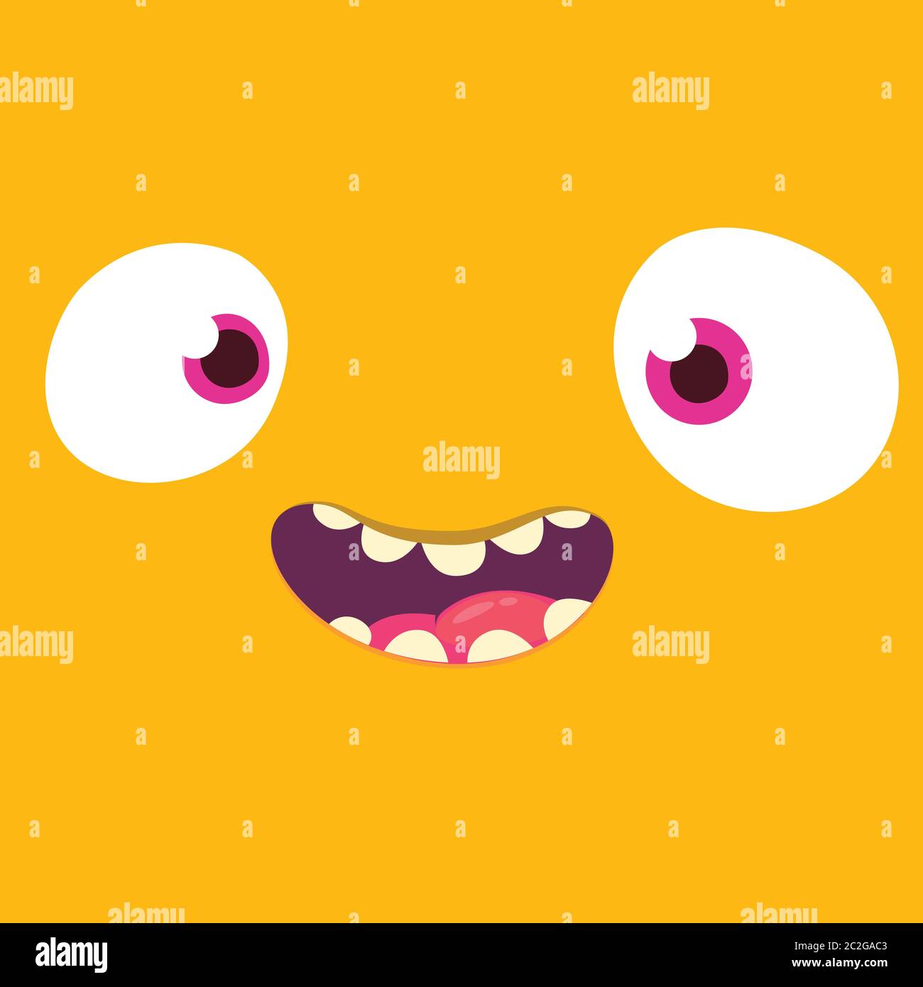 Funny cartoon monster face illustration Stock Vector Image & Art - Alamy