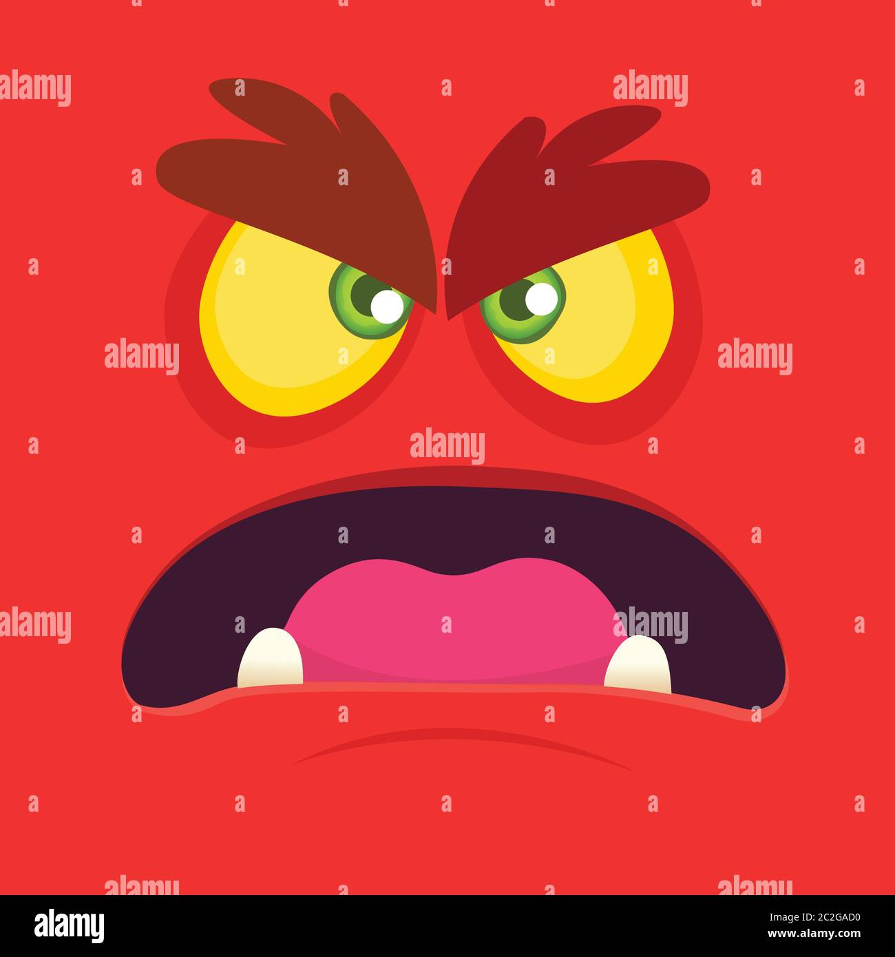 Cool cartoon monster face. Halloween vector illustration Stock Vector ...