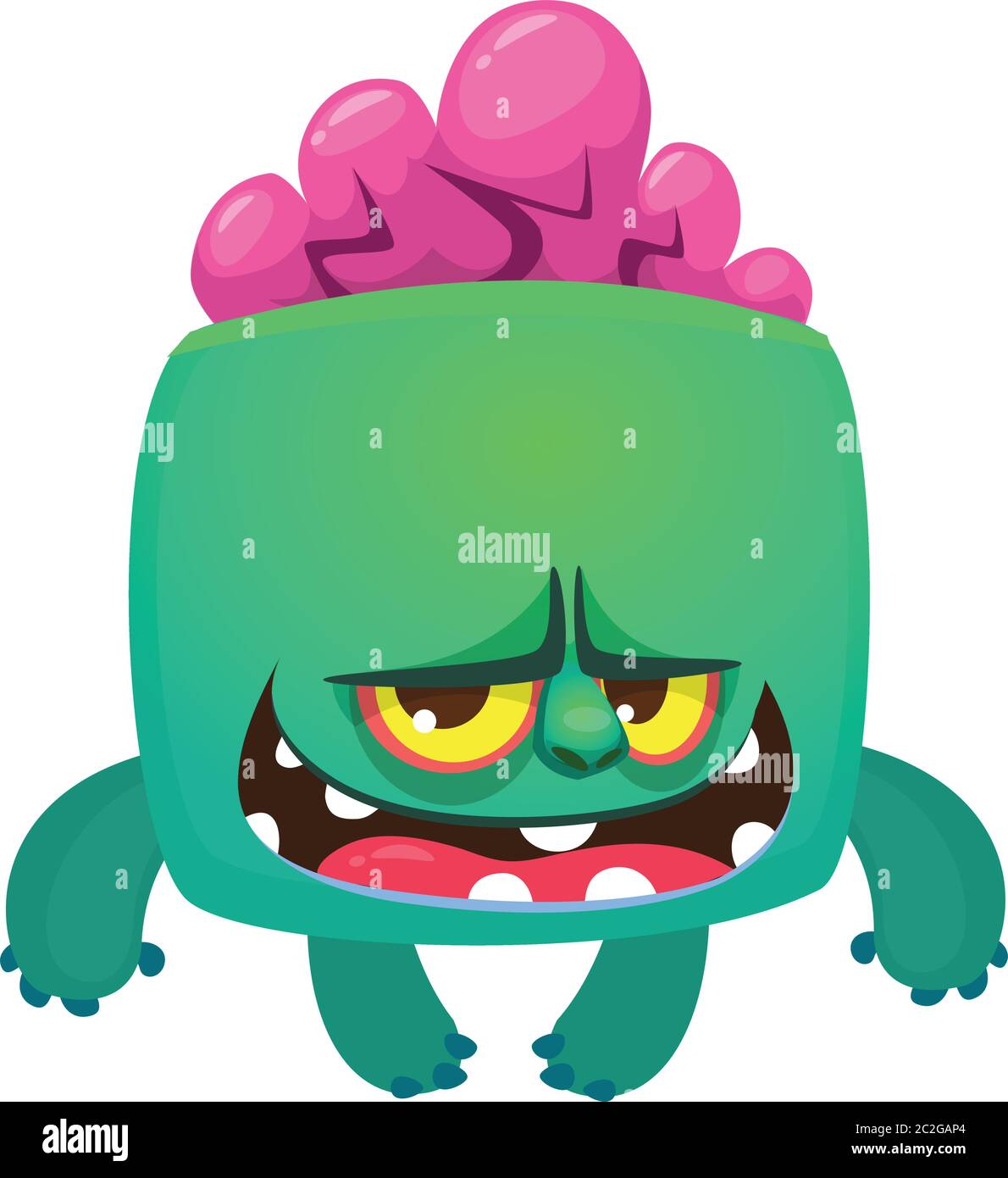 Angry tiny cartoon zombie character . Vector Halloween illustration ...