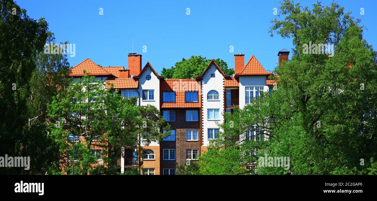 Front view of the Apartment building Stock Photo - Alamy