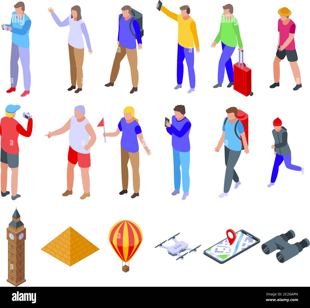 Sightseeing icons set, isometric style Stock Vector Image & Art - Alamy