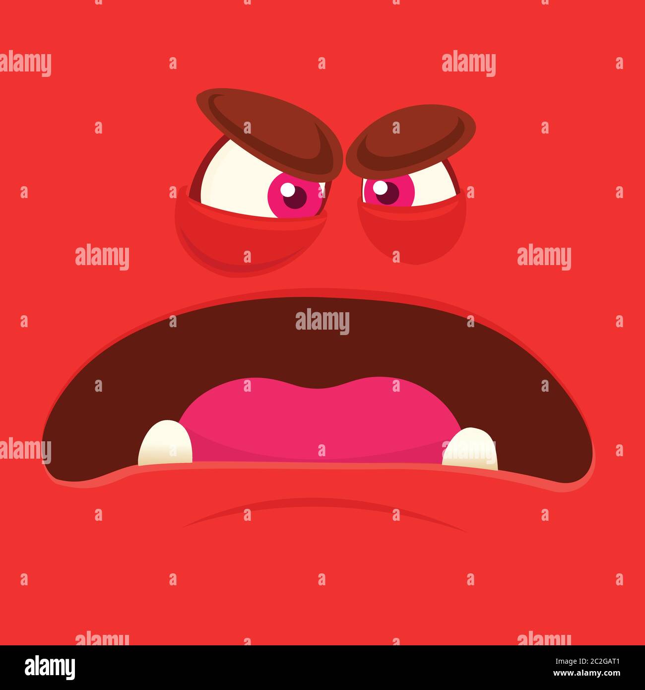 Cartoon monster face. Vector Halloween monster avatar Stock Vector ...