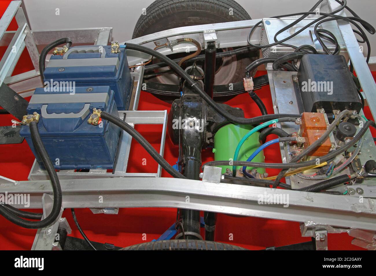 Electric Car Conversion Electronics Motor and Batteries Stock Photo - Alamy