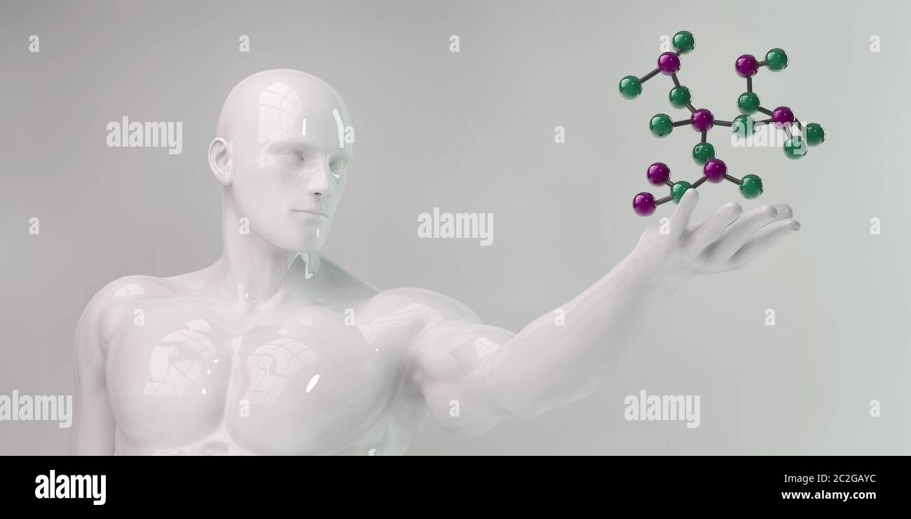 Science and Technology with Man Holding Molecule Stock Photo - Alamy