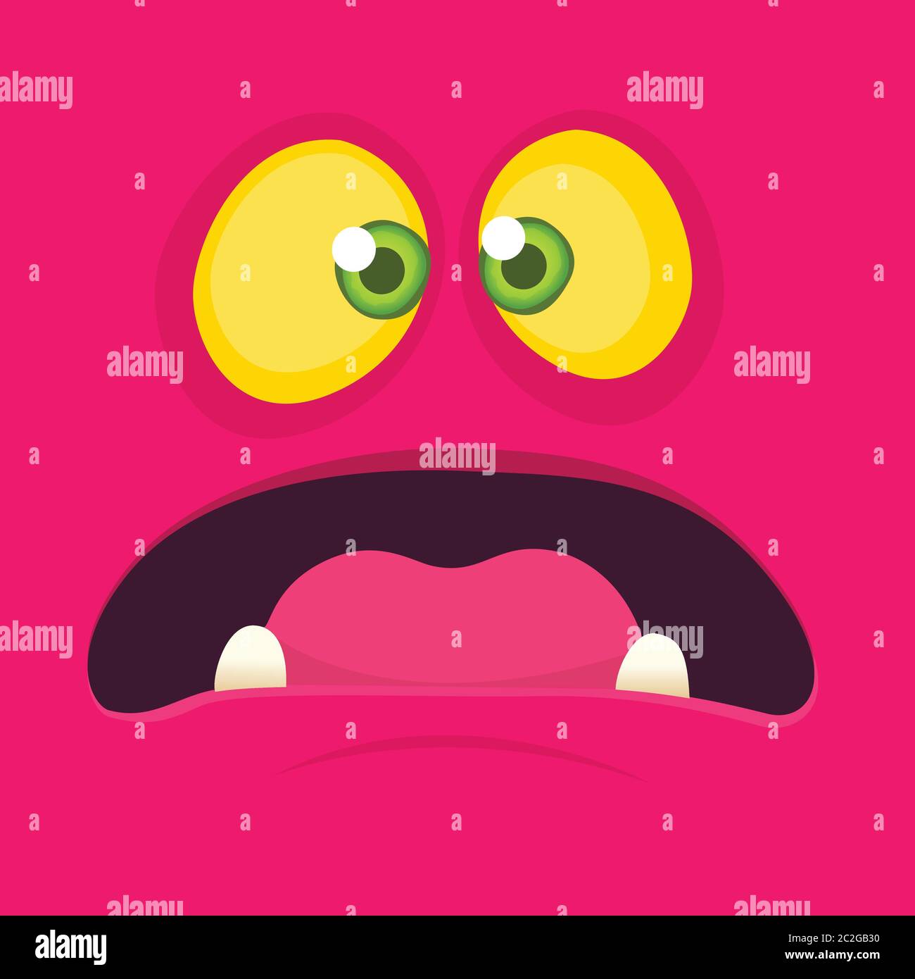 Carton surprised monster face. Halloween vector illustration Stock ...