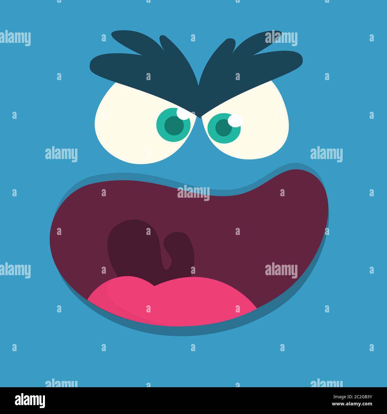 Cartoon monster face. Vector Halloween monster avatar Stock Vector ...