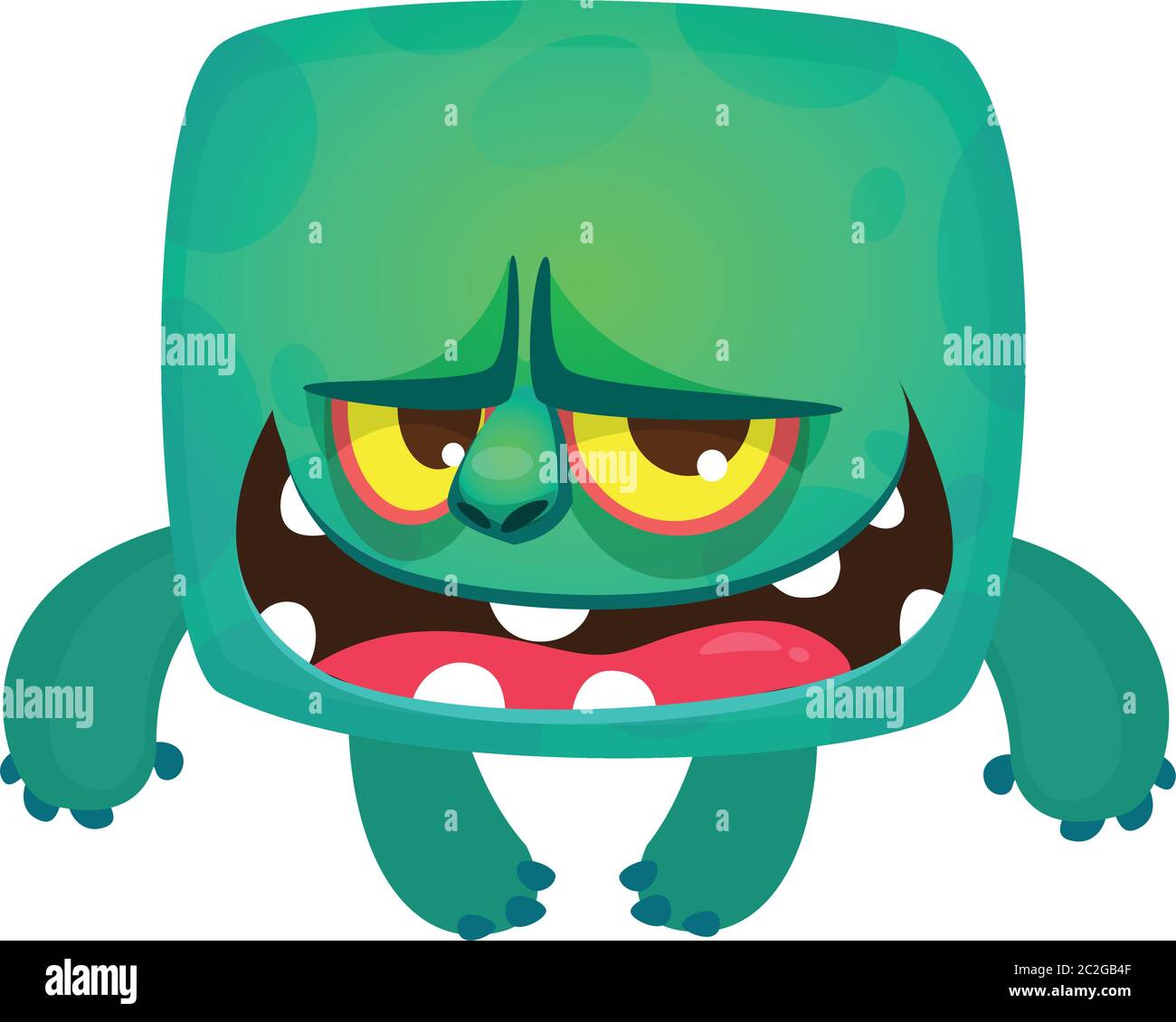 Angry tiny cartoon zombie character . Vector Halloween illustration ...