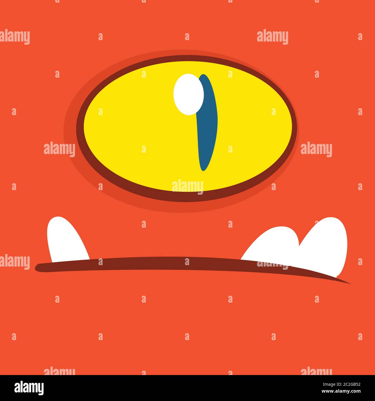 Cartoon monster face. Vector Halloween one eyed monster cyclops avatar ...