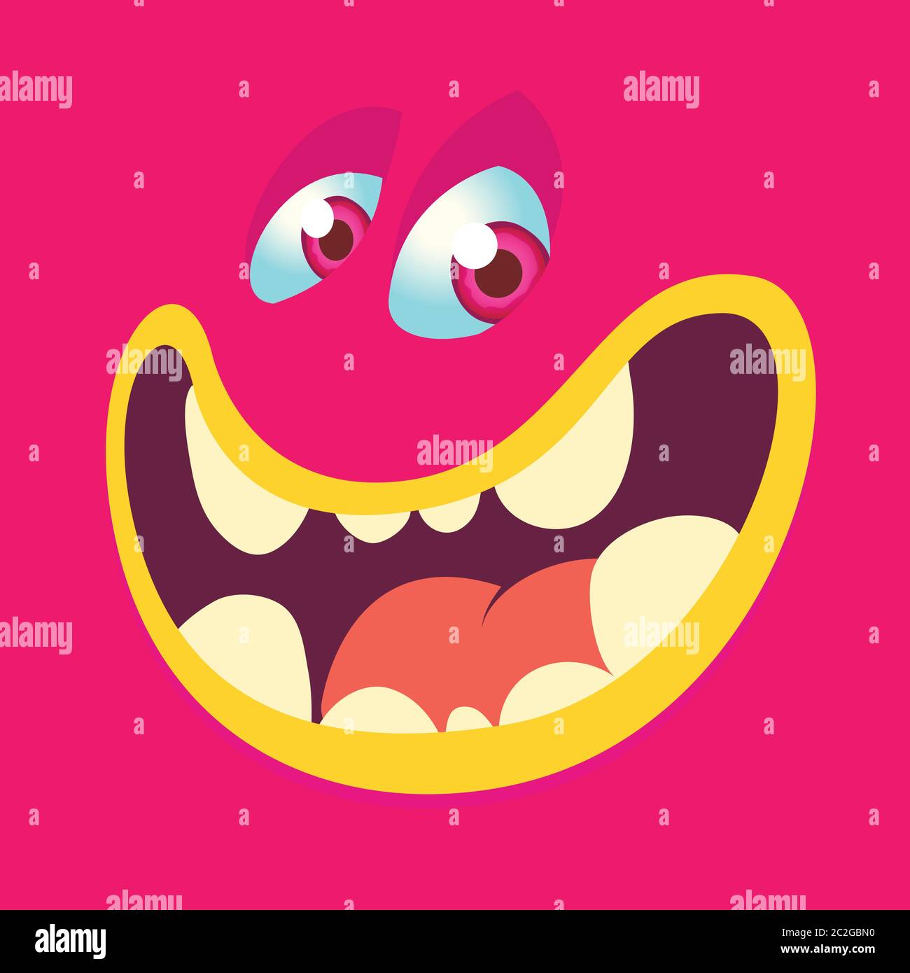 Cartoon monster face. Vector Halloween monster avatar. Monster ...