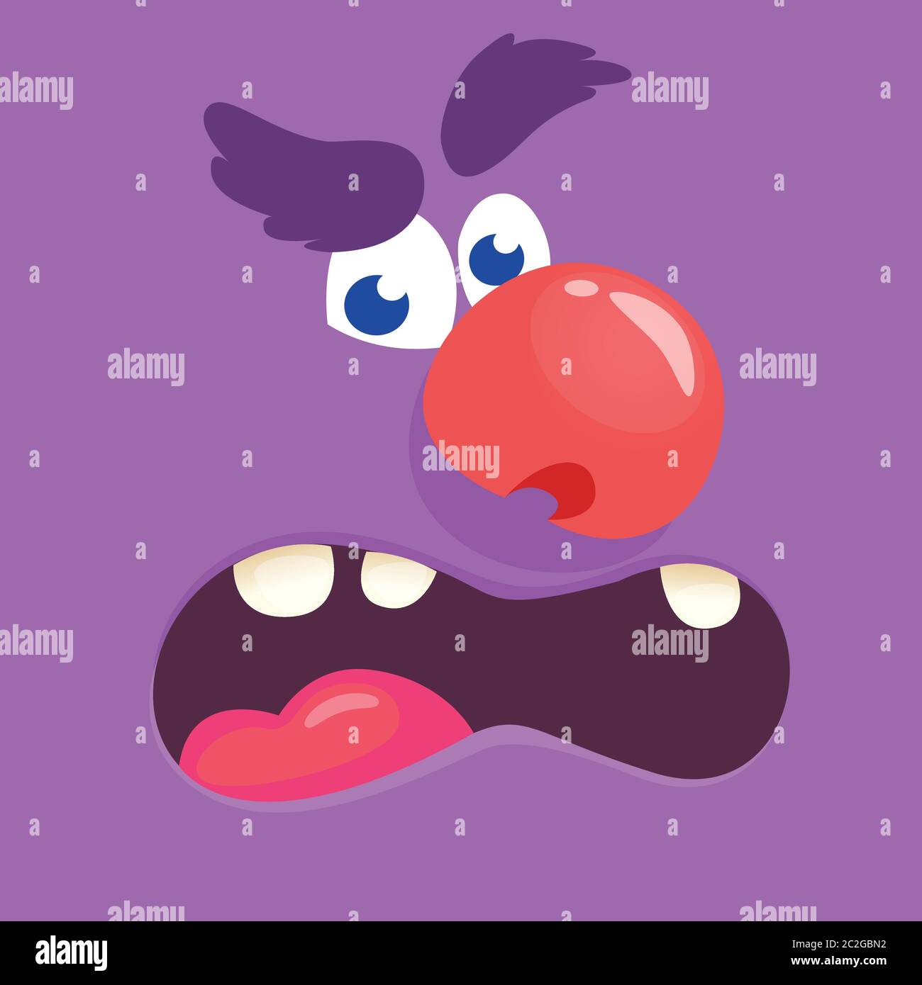 Cool cartoon monster face. Halloween vector illustration Stock Vector ...