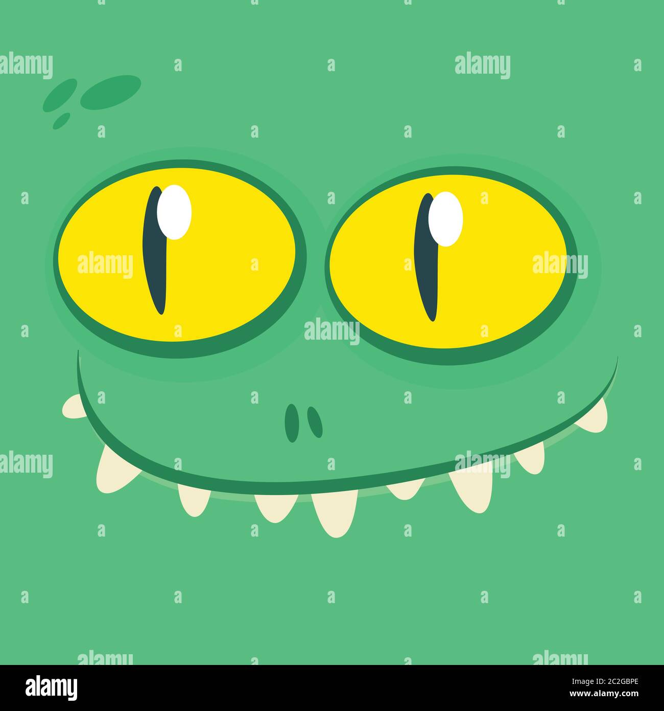 Cool cartoon monster face. Halloween vector illustration Stock Vector ...