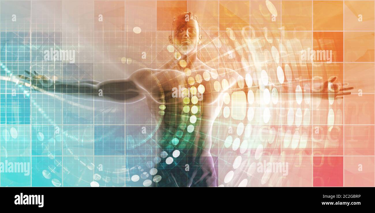 Wearable Technologies and Biometrics Tracking System Art Stock Photo ...