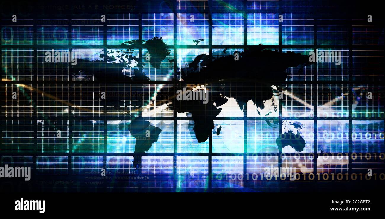 Computer Technology Concept with Global Reach art Stock Photo - Alamy