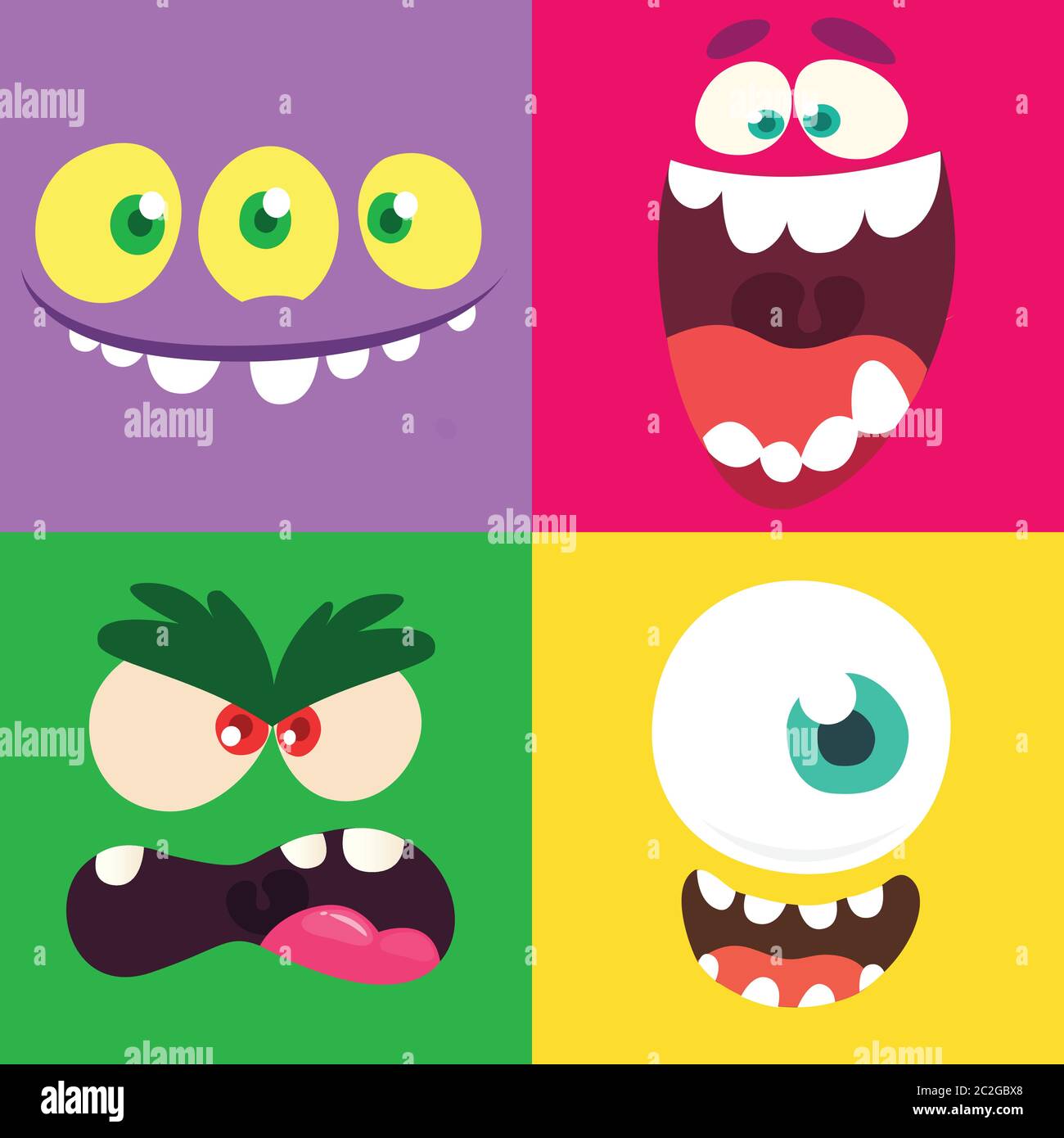 Cartoon monster faces Stock Vector Image & Art - Alamy