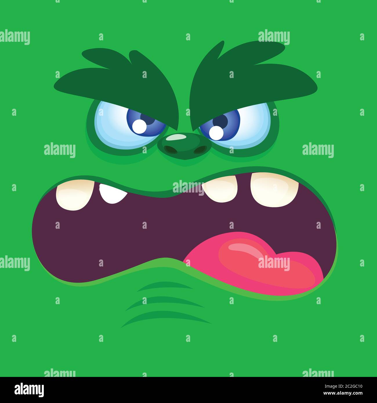 Cartoon monster face. Vector Halloween monster avatar Stock Vector ...