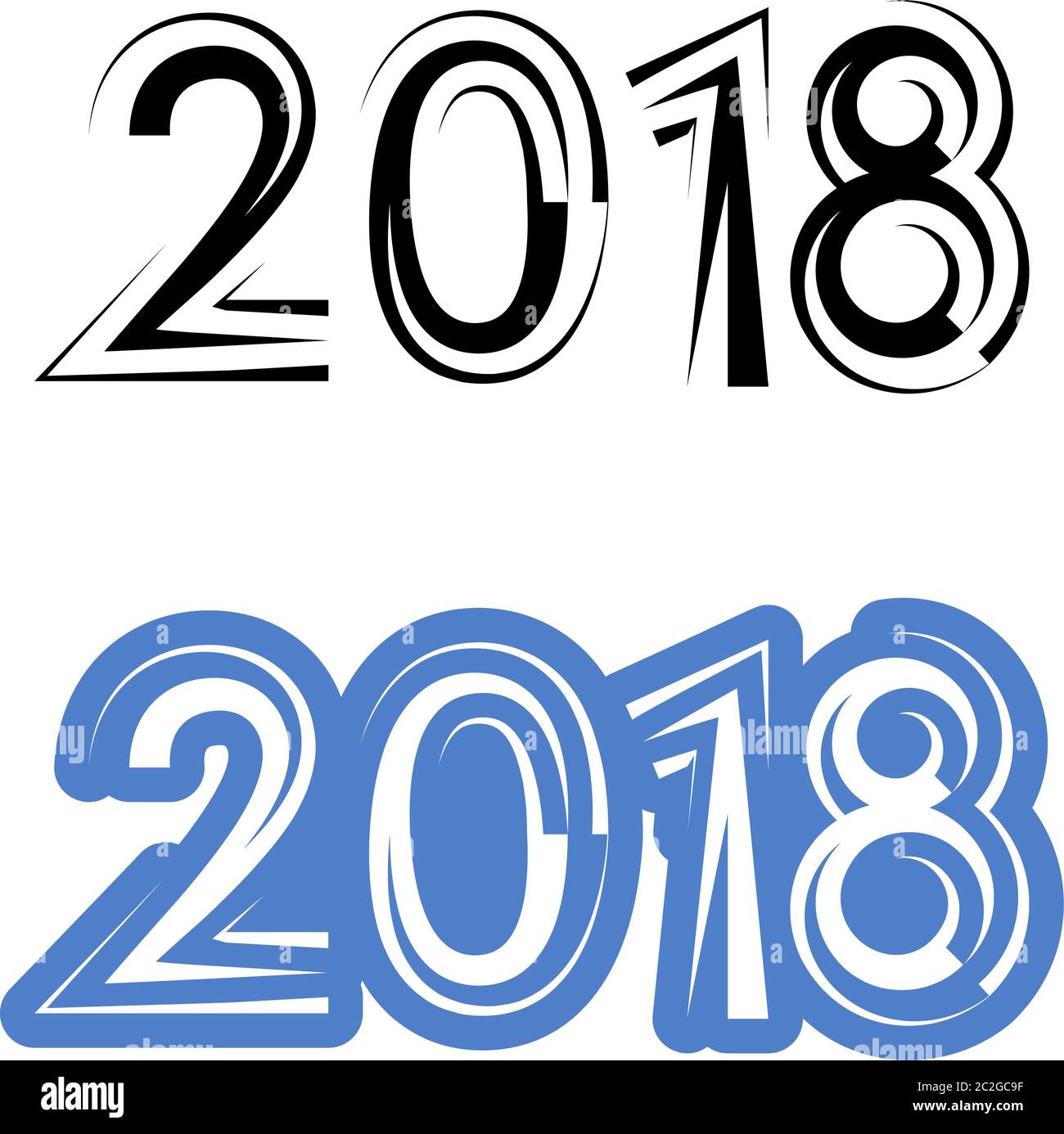 Two Thousand Eighteen Design, New Year Vector Art Illustration Stock ...