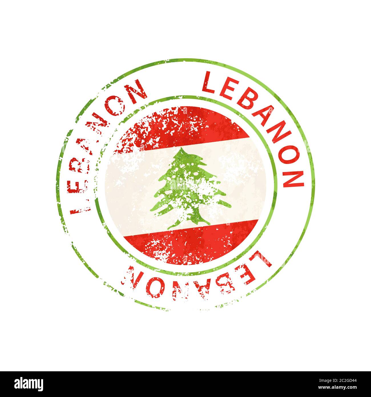 Lebanon sign, vintage grunge imprint with flag on white Stock Vector ...