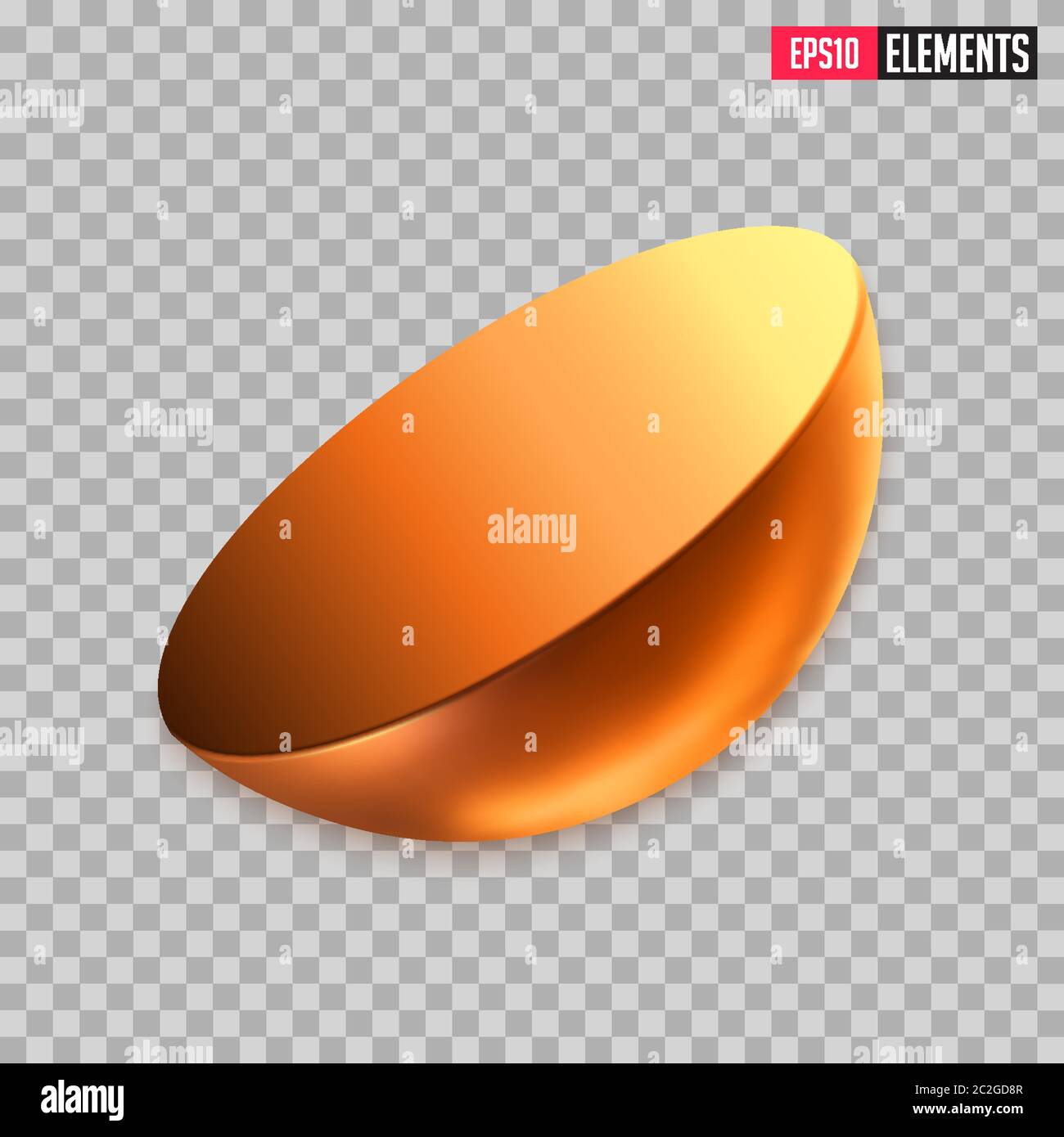 Golden Metal Semi Sphere or Half of the Ball Shape. Decorative ...