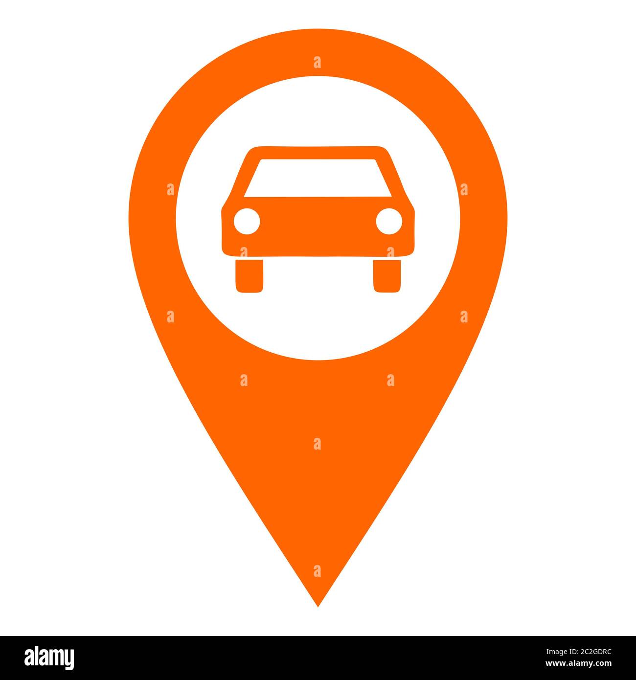Car and location pin Stock Photo - Alamy