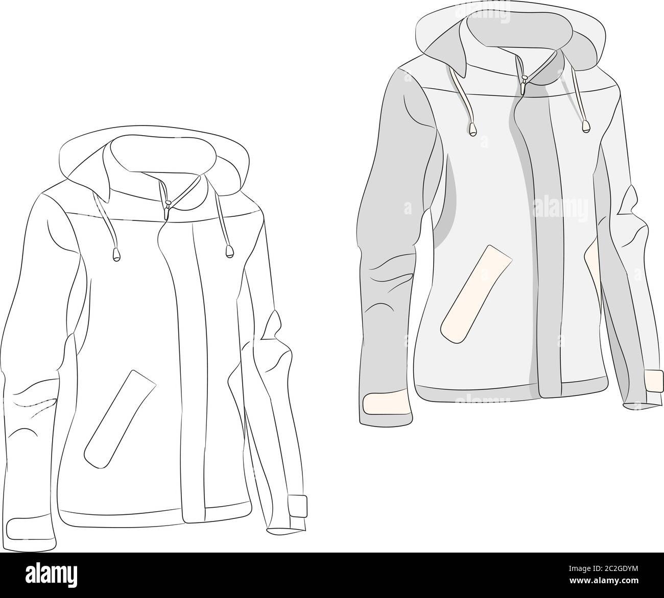 Jacket drawing outline Stock Vector Images - Alamy