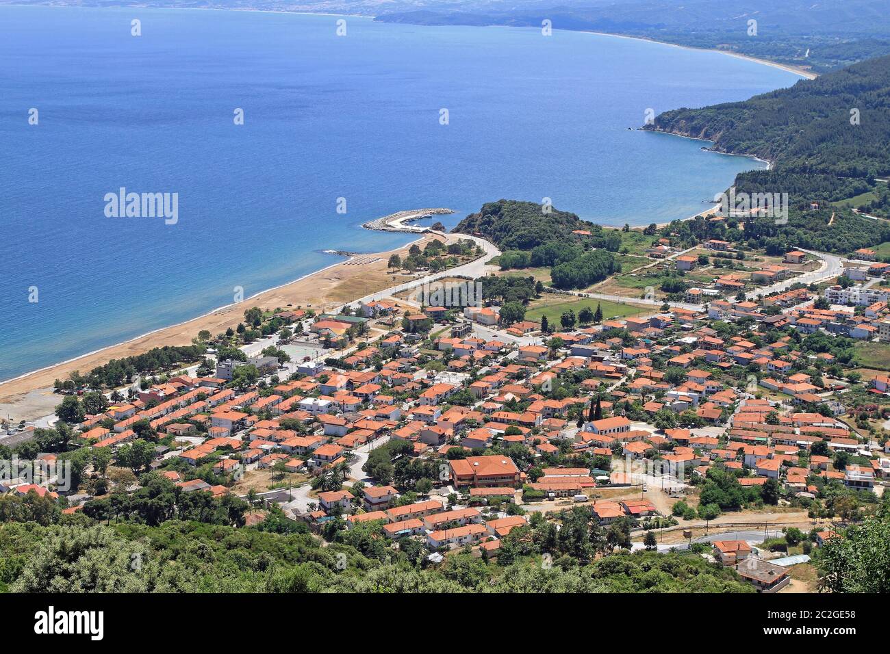 Town Stratoni at Chalkidiki Peninsula in Northern Greece Stock Photo ...