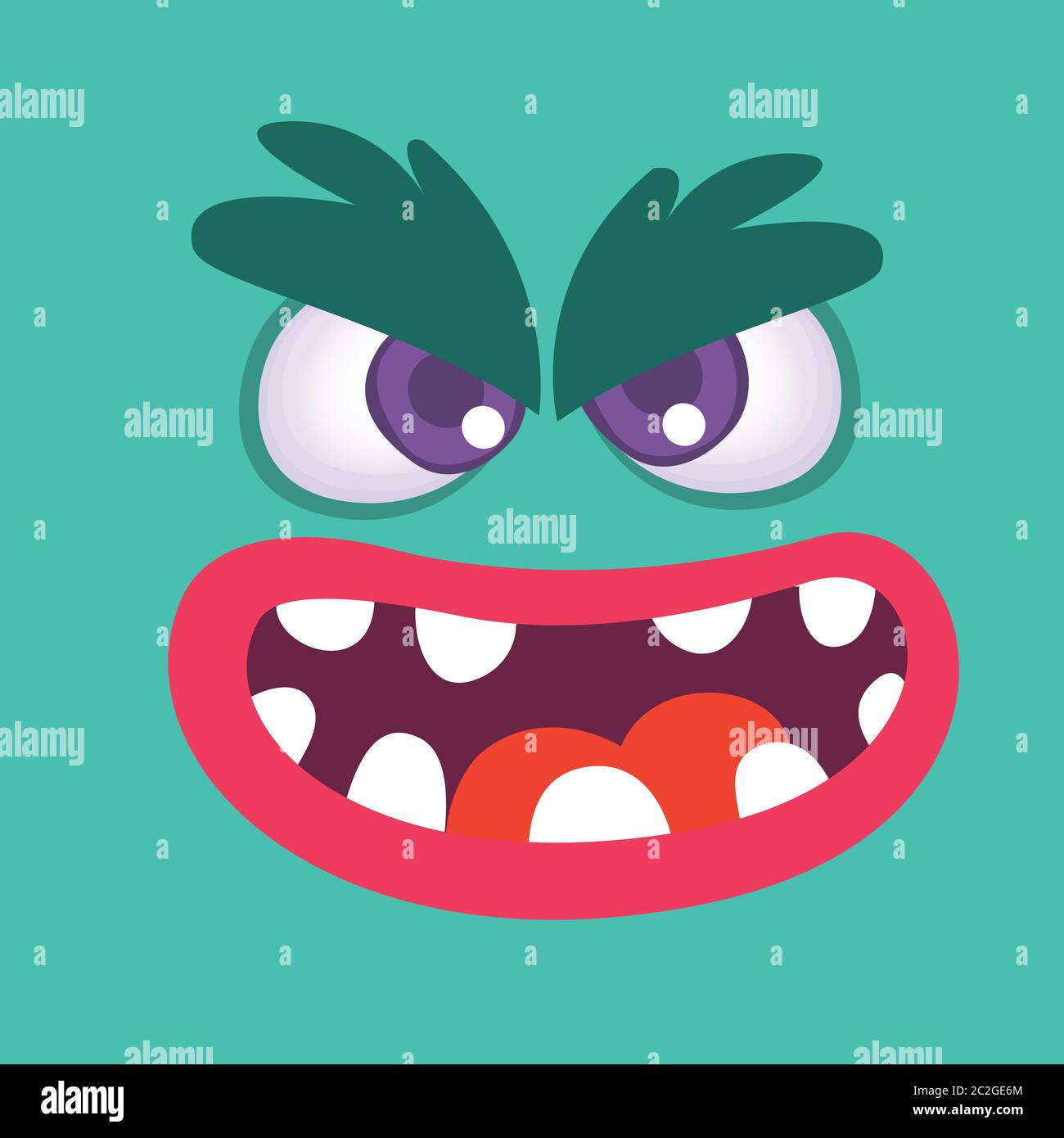 Cartoon monster face. Vector Halloween monster avatar Stock Vector ...